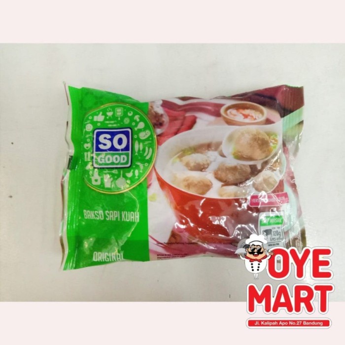 Jual SO GOOD BAKSO SAPI KUAH 120GR ISI 8PCS / BAKSO FROZEN FOOD ...