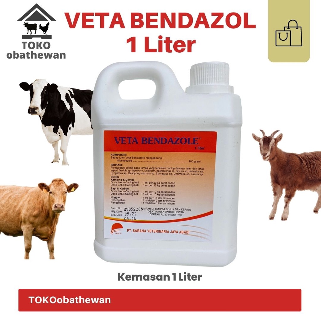 Jual VETA BENDAZOL 1 Liter - Obat Cacing Kambing - Obat cacing Sapi ...