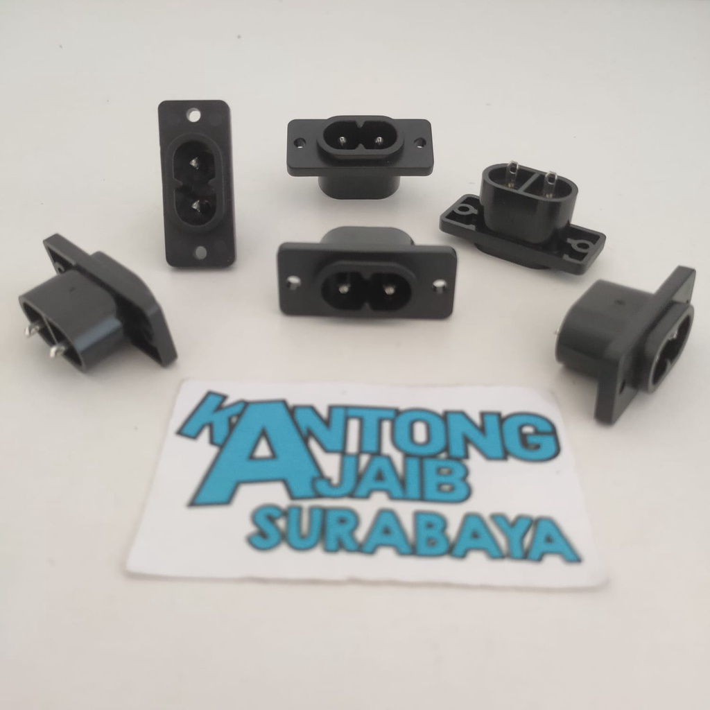 Jual Soket AC Power Angka 8 Soket Angka 8 Body Soket Kabel AC Angka 8 Soket Konektor Power 2 ...