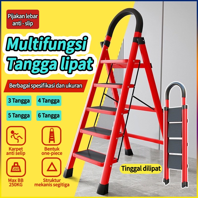 Jual Tangga 3/4/ Step Rumah Lipat Tangga Besi Lipat Household Steel Ladder/ Tangga Lipat ...