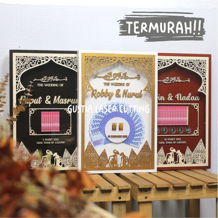 Jual Bingkai Mahar Pernikahan | Laser Mahar frame Cut grafir | Mahar ...