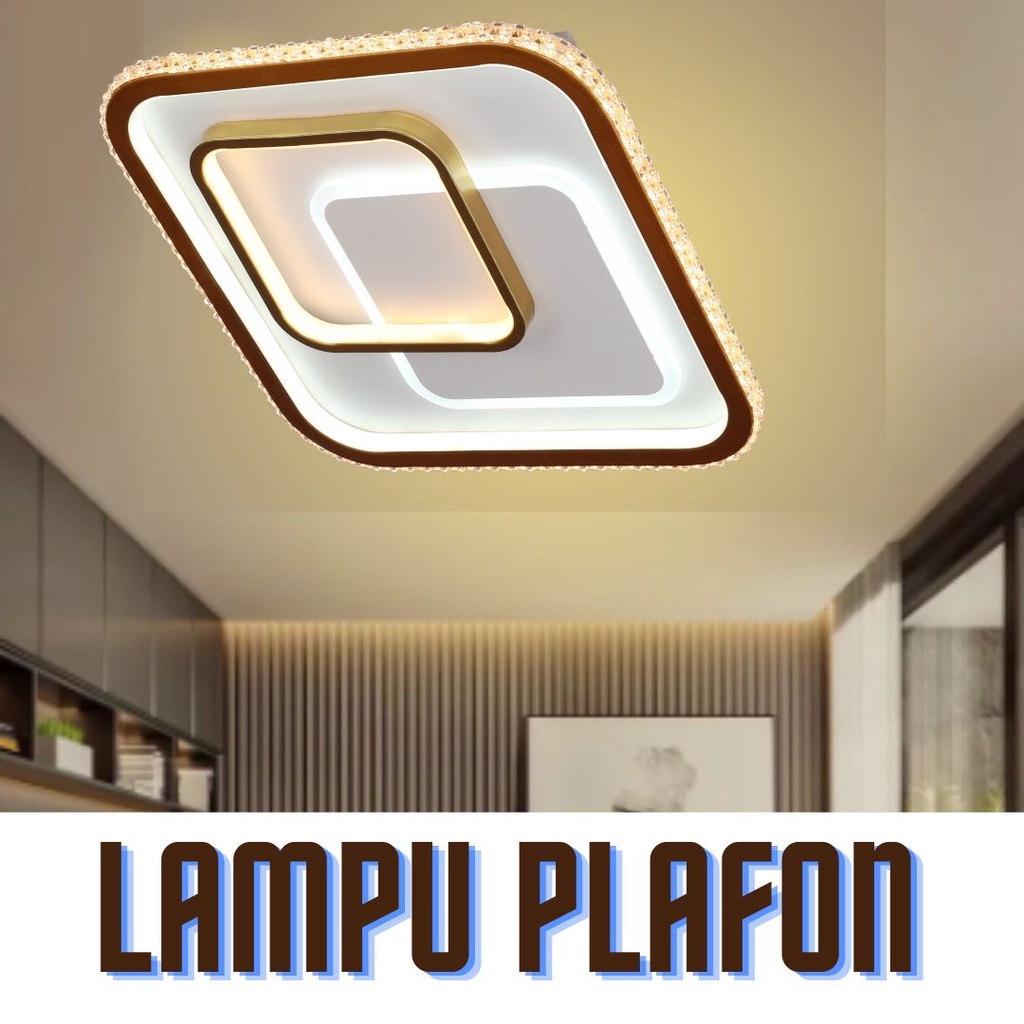 Jual Lampu Plafon Persegi LED 3 Color Minimalis Gold White Dekorasi ...