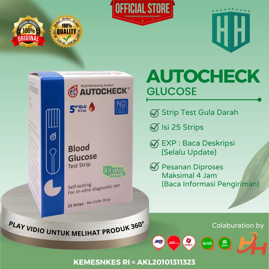 Jual Autocheck Glucose 25 Strip - Free Ongkir - Strip Test Gula Darah ...