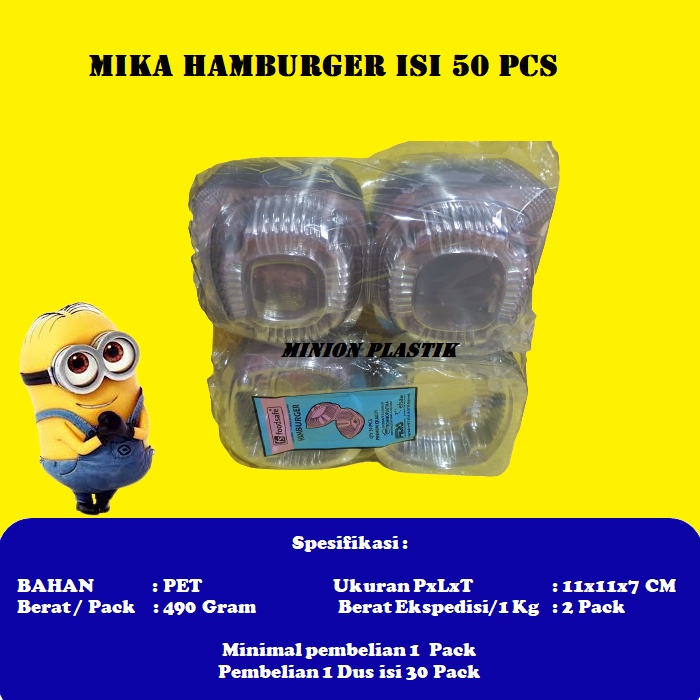 Jual Mika Burger isi 50 Pcs Plastik Mika Hamburger Techno Mika HB ...