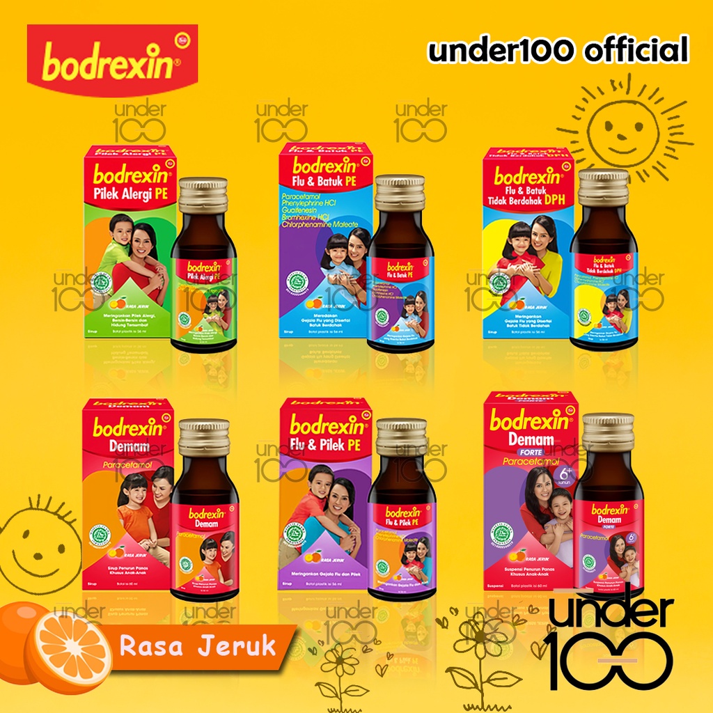 Jual Under100 Bodrexin Demam Syrup 56Ml Rasa Jeruk Demam Paracetamol ...