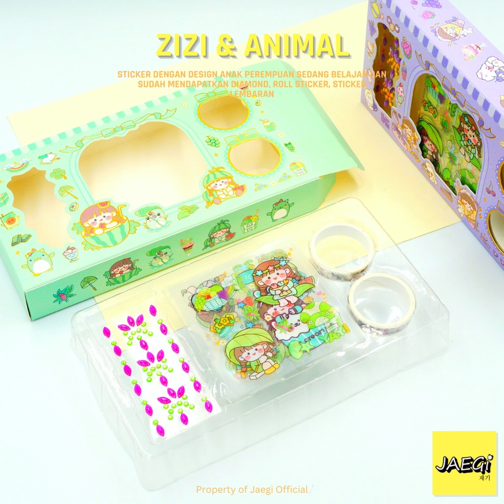 Jual JAEGi - Sticker Aesthetic Karakter Zizi & Animal Edition Sticker ...