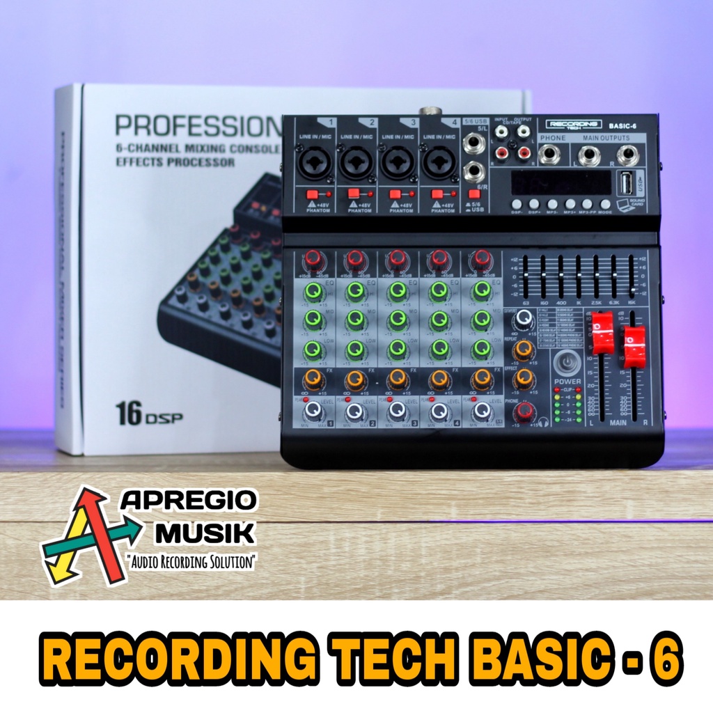 Jual Mixer Audio Recording Tech Basic6 Basic 6 USB Recording live ...