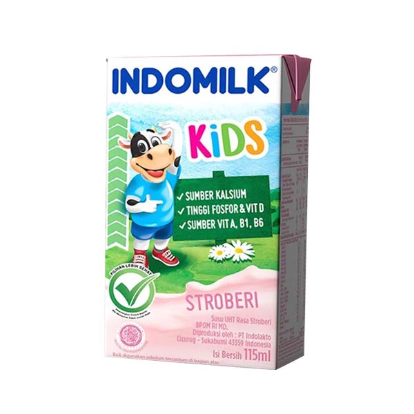 Jual INDOMILK KIDS STRAWBERRY TP 115 ML - SUSU | Shopee Indonesia