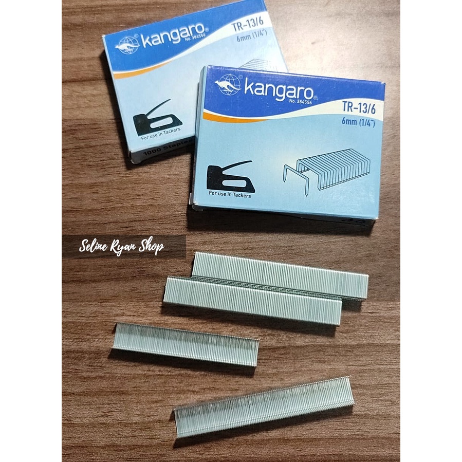Jual 1000 PCS Isi Stapler / Staples Tembak Gun Tacker KANGARO No. 13/6 ...