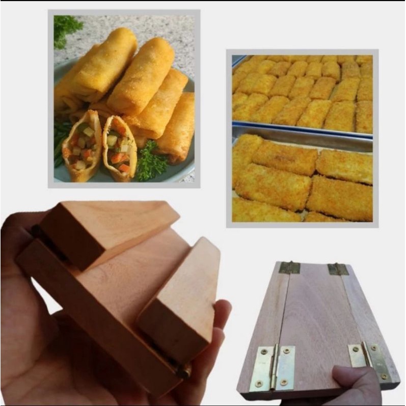 Jual papan lipat risoles kayu praktis / alat pelipat risoles / cetakan ...
