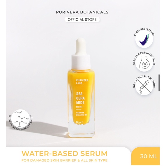Jual Sea Ceramide Serum - PURIVERA BOTANICALS - (Ceramide, Bakuchiol ...