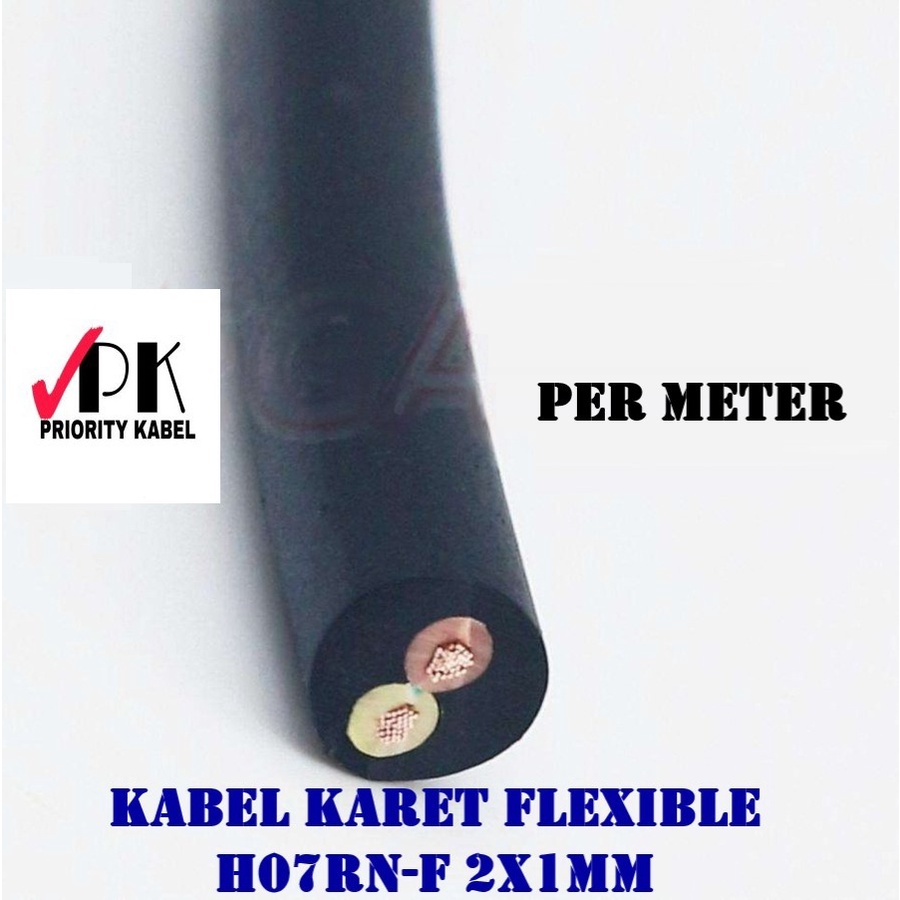 Jual Kabel Karet Fleksibel PEGASUS KABEL H07RN-F 2x1mm 2x1.0mm (PER ...
