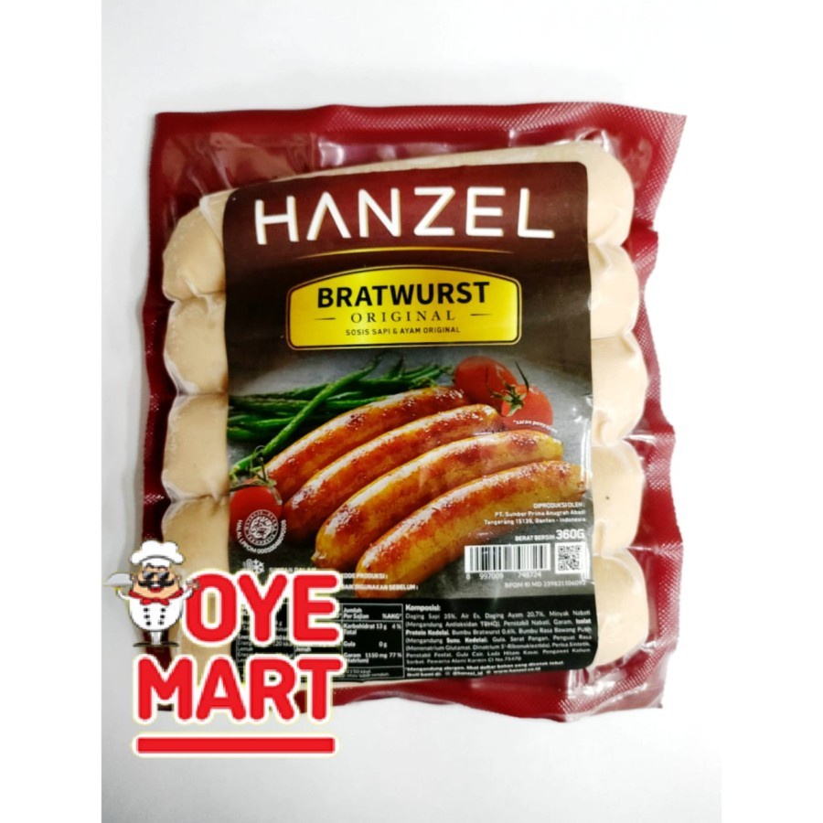 Jual HANZEL BRATWURST ORIGINAL 360GR / SOSIS SAPI & AYAM ORIGINAL ...