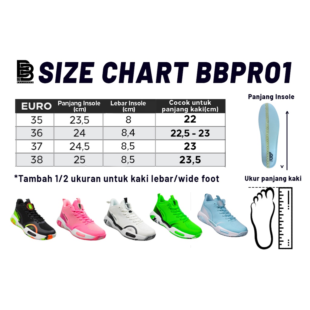 Jual Sepatu Basket Ballerbro BB Pro 1 SIZE KIDS 35-38 | Shopee Indonesia