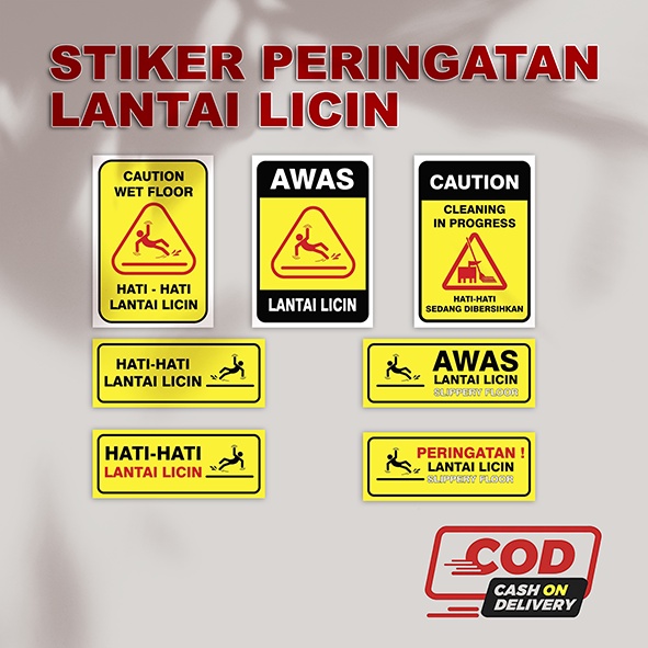 Jual 00133 STIKER PERINGATAN LANTAI LICIN | STIKER PERINGATAN | LANTAI ...