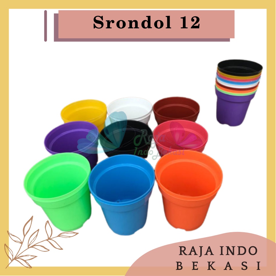 Jual Pot Tinggi Srondol 12 Hitam Putih Coklat Ungu Biru Kuning Hijau ...