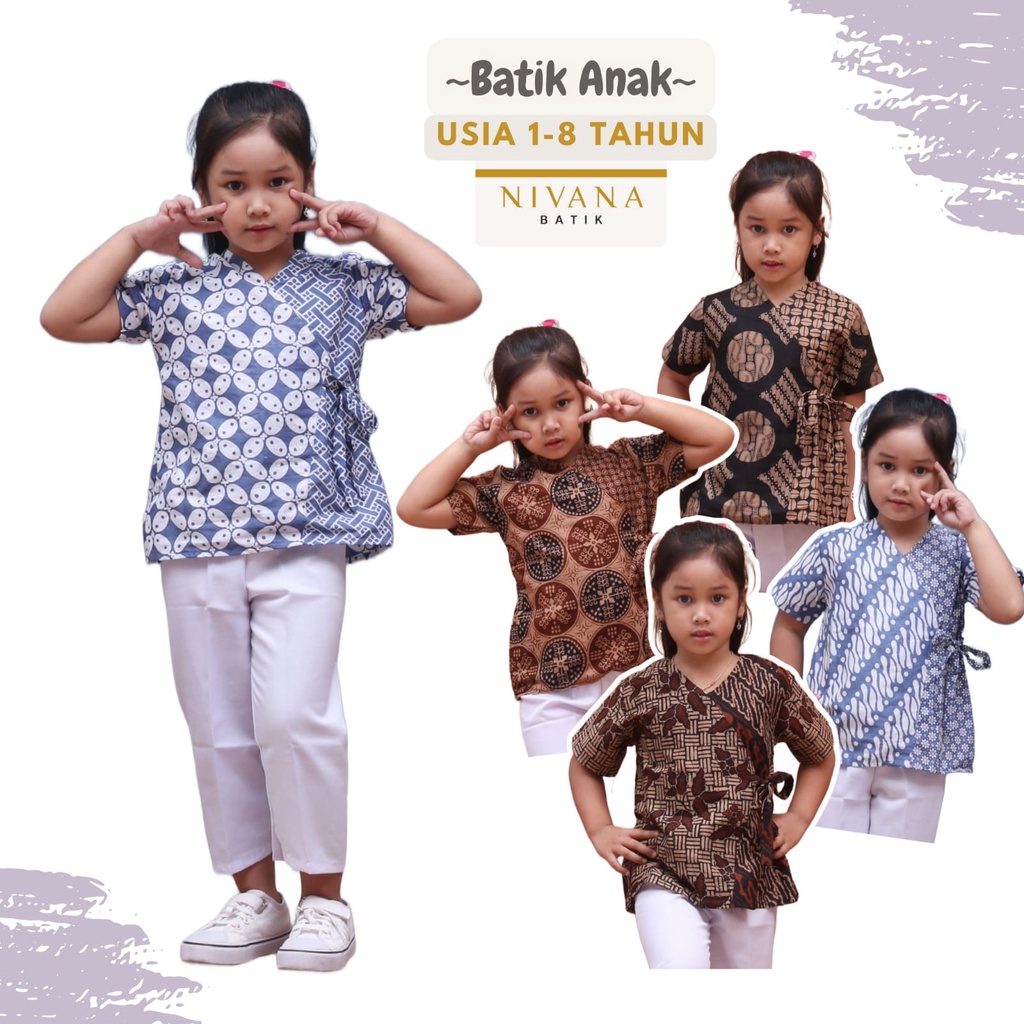 Jual Atasan Batik Anak Perempuan Baju Blus Kombinasi Anak Cewek ...