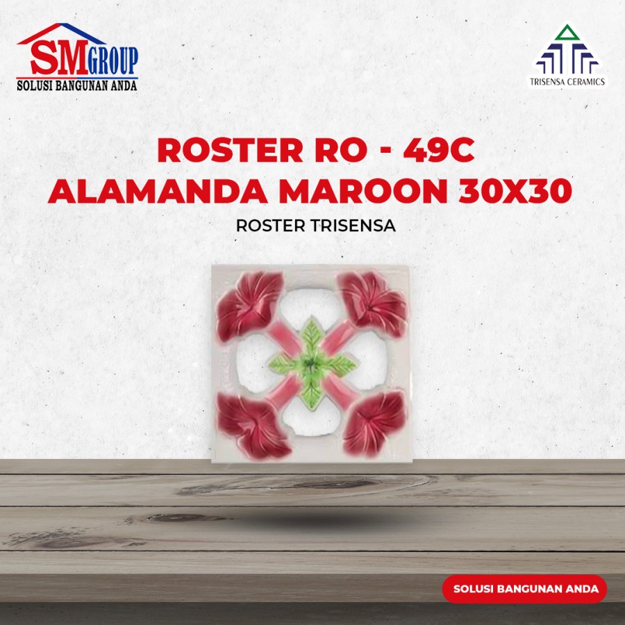 Jual Roster TRISENSA 30X30 RO-49C Alamanda | Loster Keramik - Maroon ...