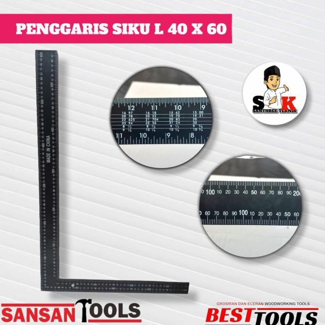 Jual Siku Tukang Carpenter Square , penggaris siku hitam 60cm x 40cm 24inch | Shopee Indonesia