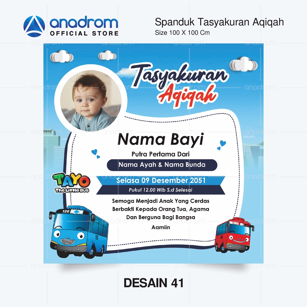 Jual Spanduk Tasyakuran Aqiqah Untuk Laki laki | Banner Aqiqah Custom ...