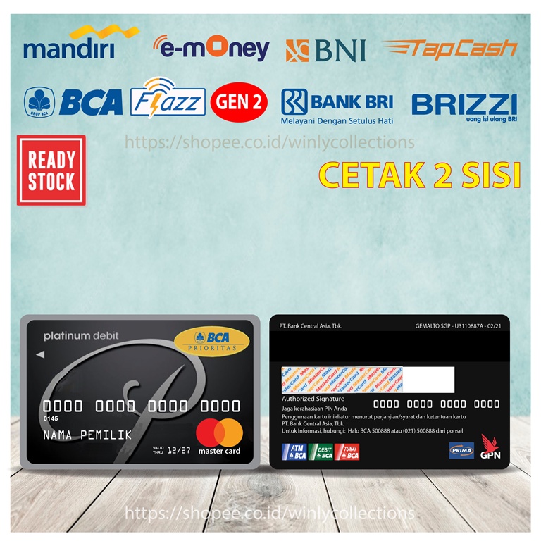 Jual EMONEY E TOLL CREDIT CARD DESIGN PRIORITAS MANDIRI FLAZZ BCA GEN 2 BNI TAPCASH BRIZZI BRI 2 ...