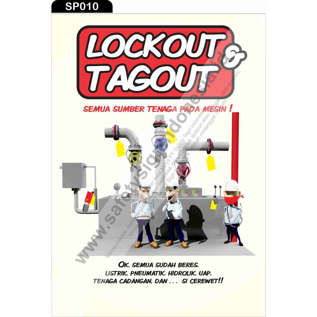 Jual SP010 Poster K3 Safety A3 - Lockout & Tagout, Semua Sumber Tenaga ...