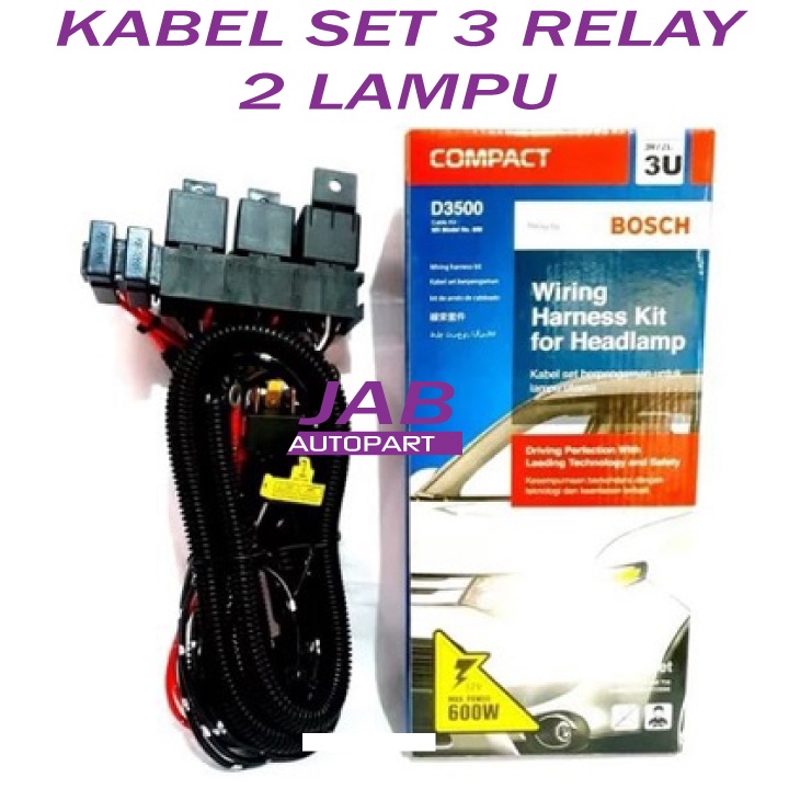 Jual Kabel Relay Set Bosch Lampu Depan Headlamp H4 Mobil 3 Relay ...