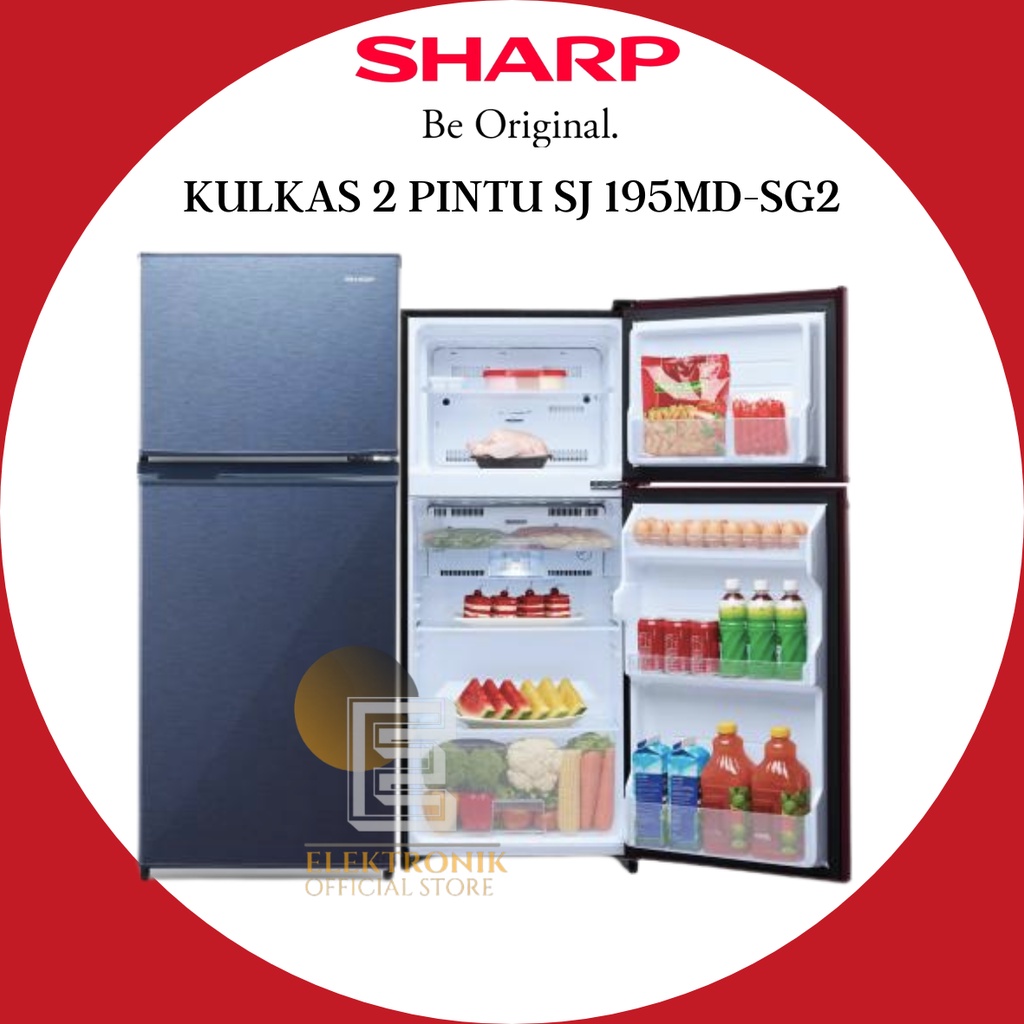 Jual SHARP KULKAS 2 PINTU SJ 195MD SG2/SR2 | Shopee Indonesia