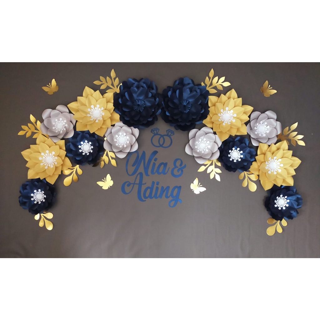 Jual READY Paper flower lamaran tunangan wedding bunga dekorasi set ...