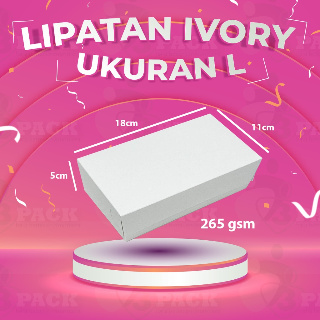 Jual Ivory Paper Lunch Box Size L Lembaran/Lipatan-Lunch Box Putih ...