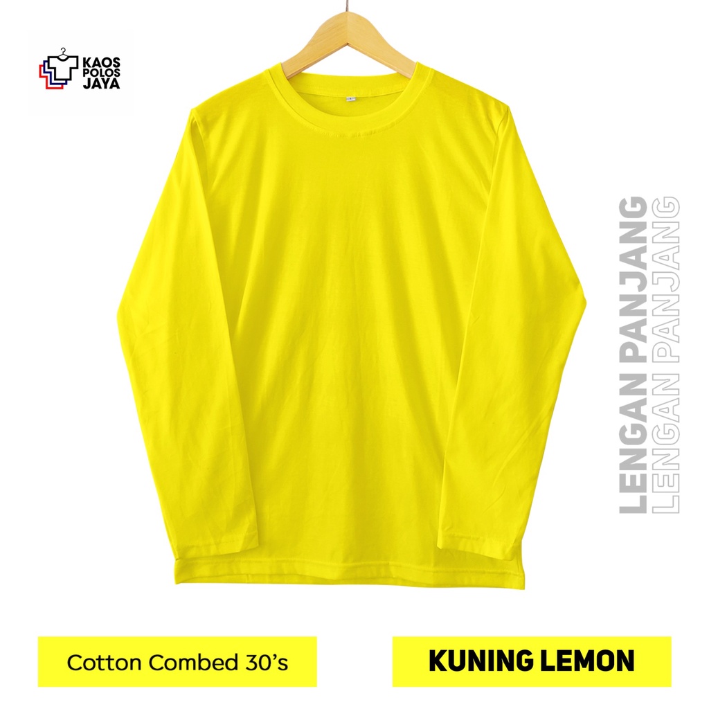 Jual Kaos polos panjang / Kaos Polos Kuning Lemon/ Kaos Polos Cotton ...