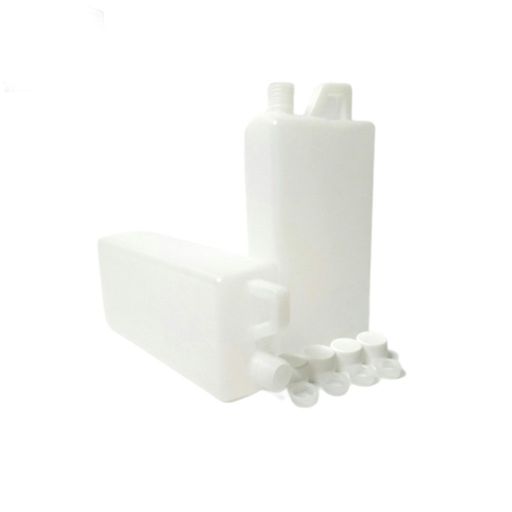 Jual Botol Jerigen HDPE Kotak Box Uk 1 Liter Tutup Segel Polos Putih ...