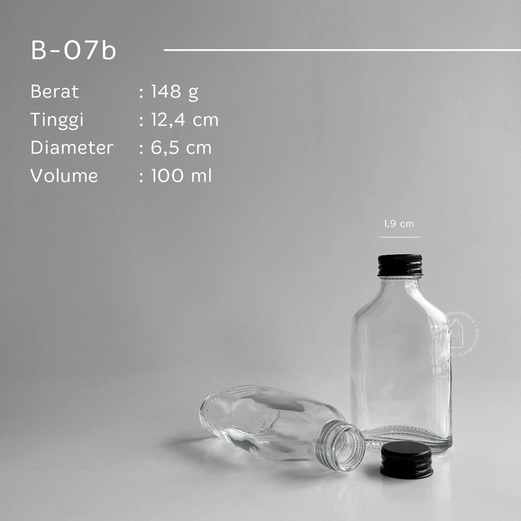 Jual Botol kaca gepeng oval flat oval glass bottle - botol juice kopi ...