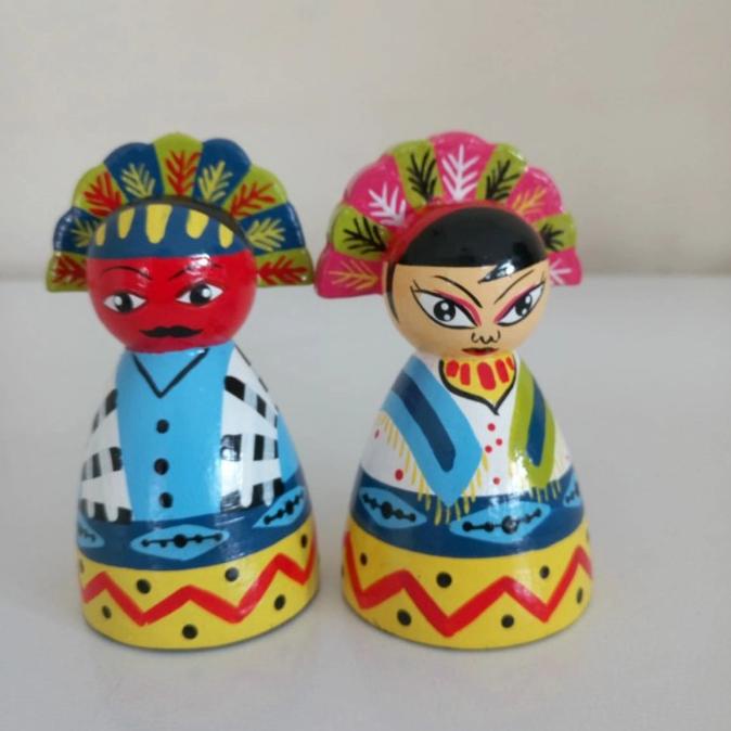 Jual Boneka/patung/boneka miniatur Ondel2 mini kayu albasia (9x5 cm ...