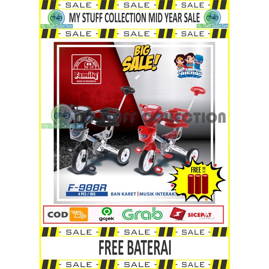 Jual Sepeda Roda Tiga / Sincan / TrIcycle Nikel merek Family 988R Music ...