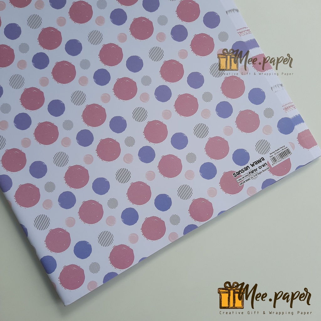 Jual Kertas Kado Sansan Wawa Motif Polkadot Big Sketch Pastel Color ...