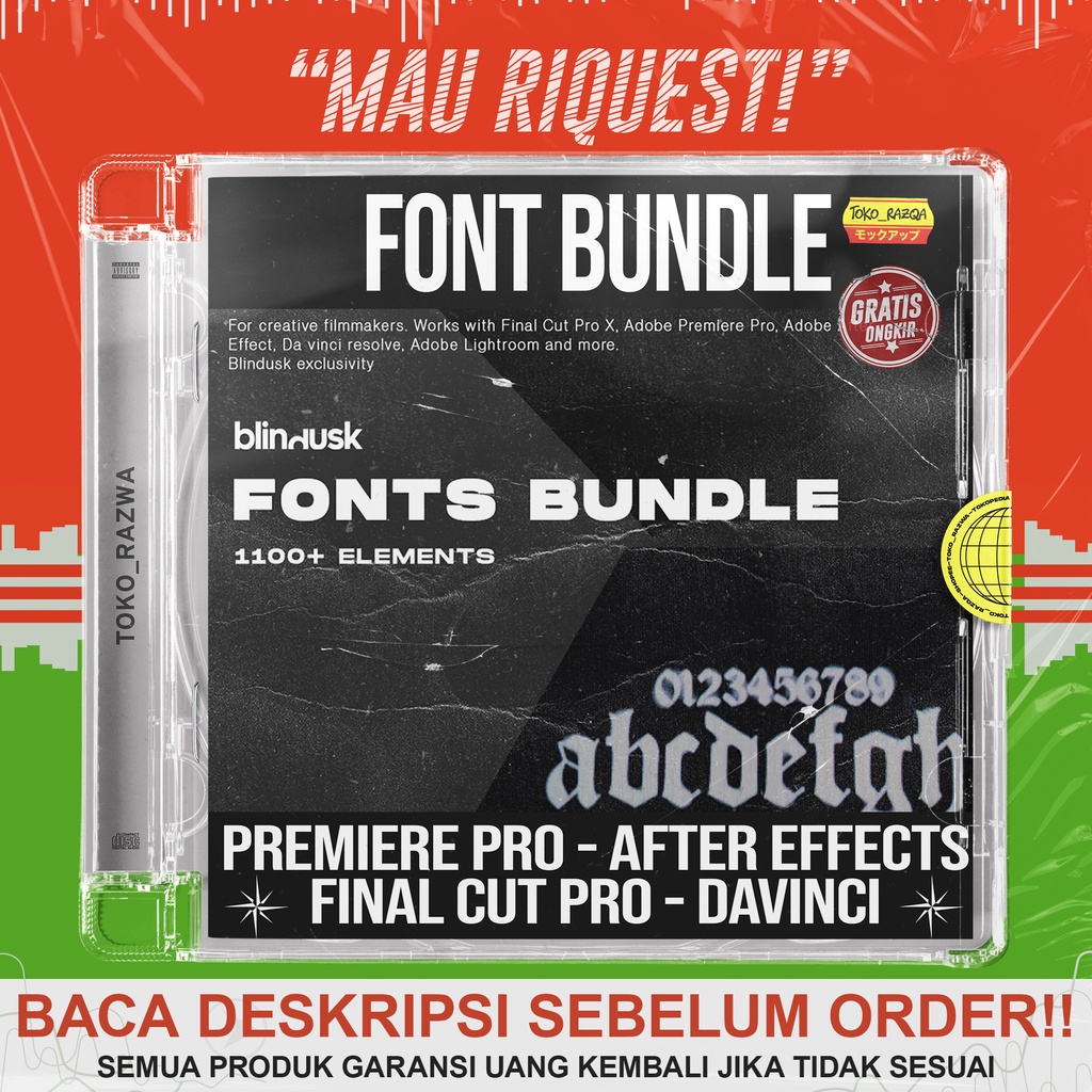 Jual 1000+ Element - Font Bundle - Premiere Pro, Final Cut, AE, Davinci ...