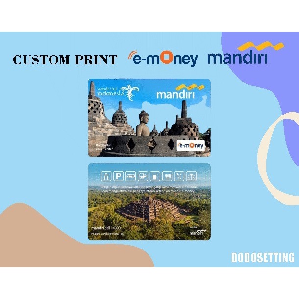 Jual EMONEY MANDIRI CUSTOM E-TOLL /Bank Mandiri/Kartu parkir/Custom Print/E-TOLL/E-Money/ Cetak ...