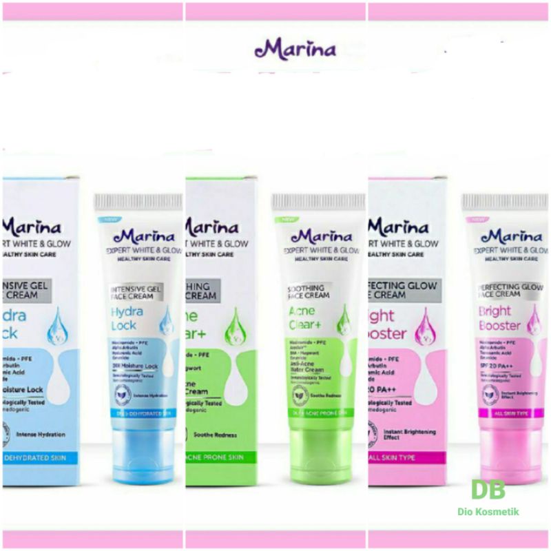Jual MARINA Expert White & Glow Intensive Face Cream 20 ml | Shopee ...