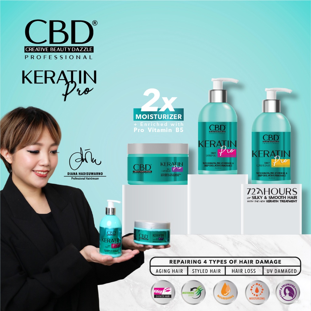 Jual CBD Professional Daily Keratin Pro Shampoo + Conditioner + Hair ...