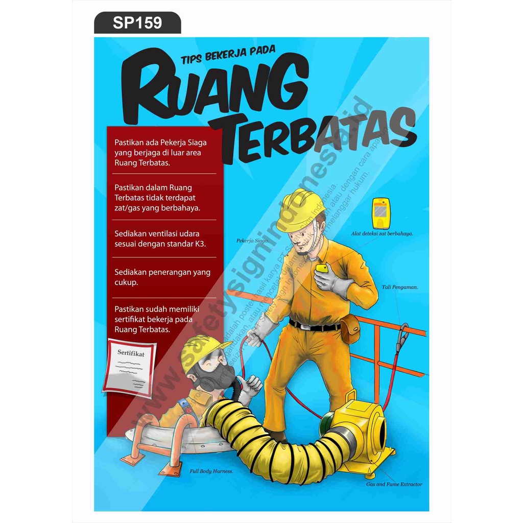 Jual SP159 Poster K3 Safety A2 - Tips Bekerja Pada Ruang Terbatas ...