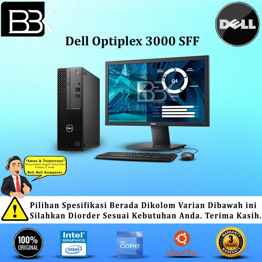 Jual DELL OPTIPLEX 3000 SFF i5-12500 4GB 8GB 16GB 1TB 256GB DOS 1YR ...