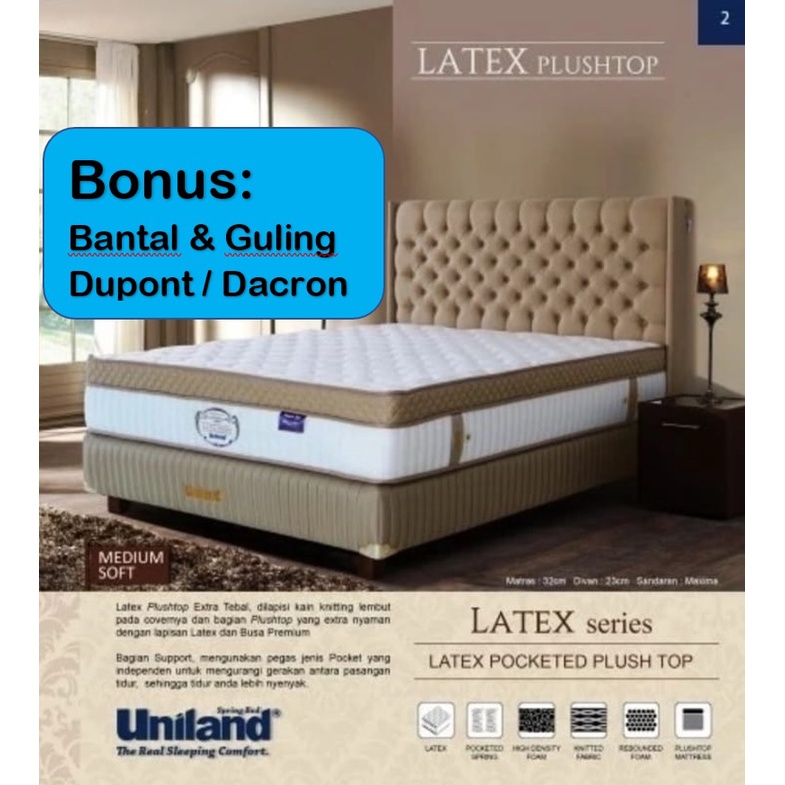 Jual Springbed Uniland Latex Pcoket Plush Top MAXIMA Full Set Spring ...