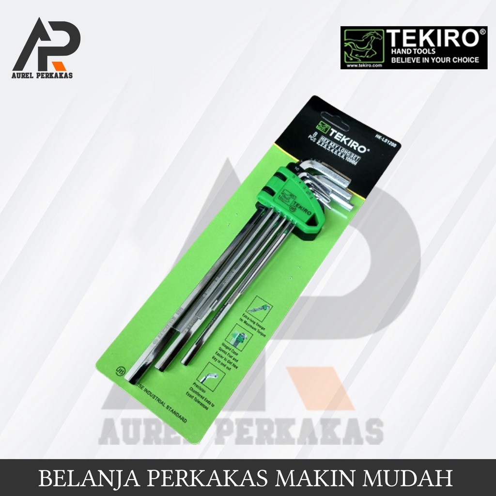 Jual Kunci L Set Tekiro 8pcs Kunci L Tekiro Panjang Tekiro Original (2 ...