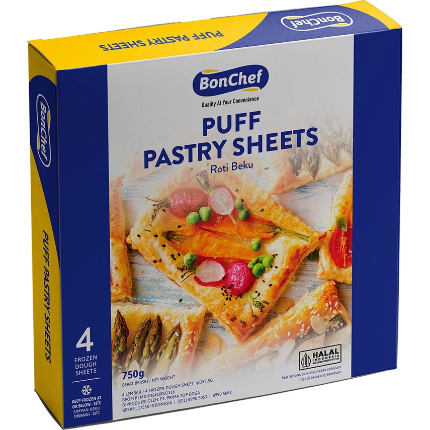 Jual BonChef Puff Pastry Sheet 750gr (KHUSUS KURIR INSTANT) | Shopee ...