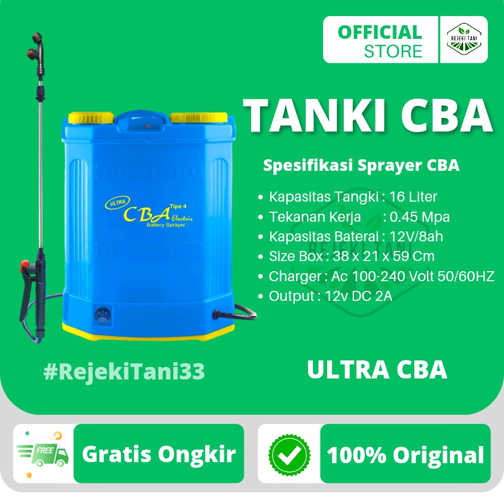 Jual Sprayer Tangki Ultra CBA ELEKTRIK 16 Liter TYPE 4 Alat Semprot ...