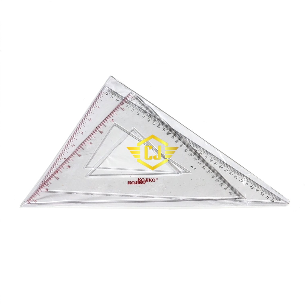 Jual Penggaris Siku Sudut / Mistar Segitiga Kojiko no.12 (Set / 2pcs ...