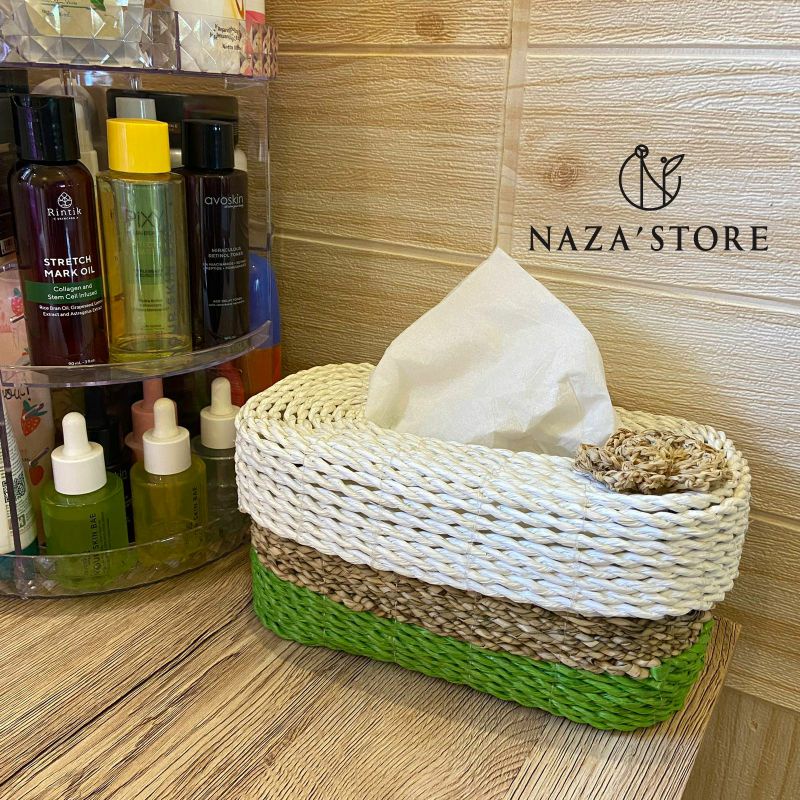 Jual Kotak Tissue Box Tempat Tisu Anyaman Rotan Aestetik Unik | Shopee ...