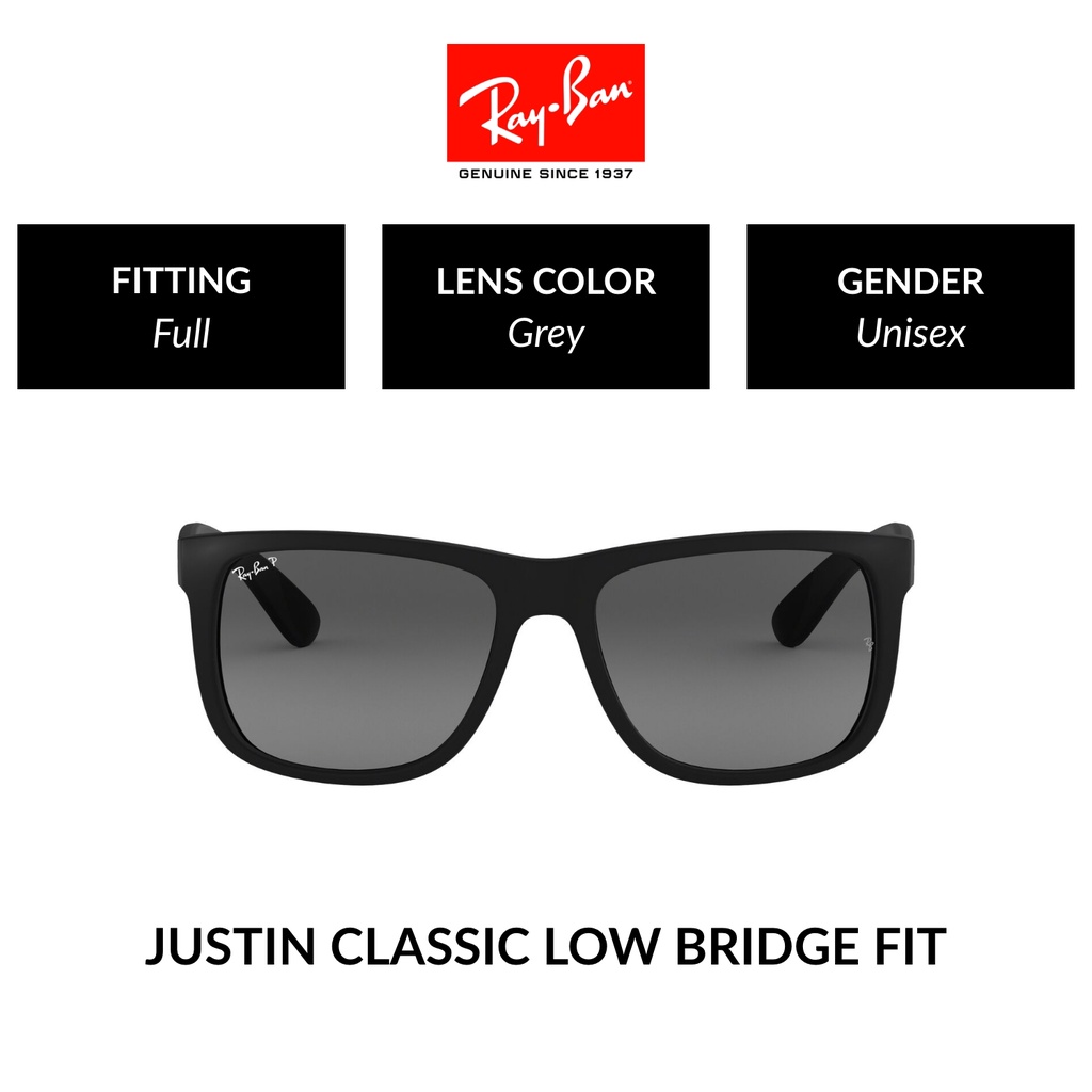 Jual RAY-BAN Justin Polarized | RB4165F 622/T3 | Full Fitting ...