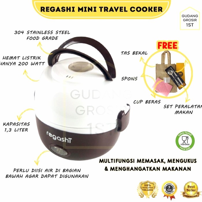 Jual "REGASHI" Alat Masak Nasi Mini Travel Cooker Multifungsi Penanak Nasi ORIGINAL | Shopee ...